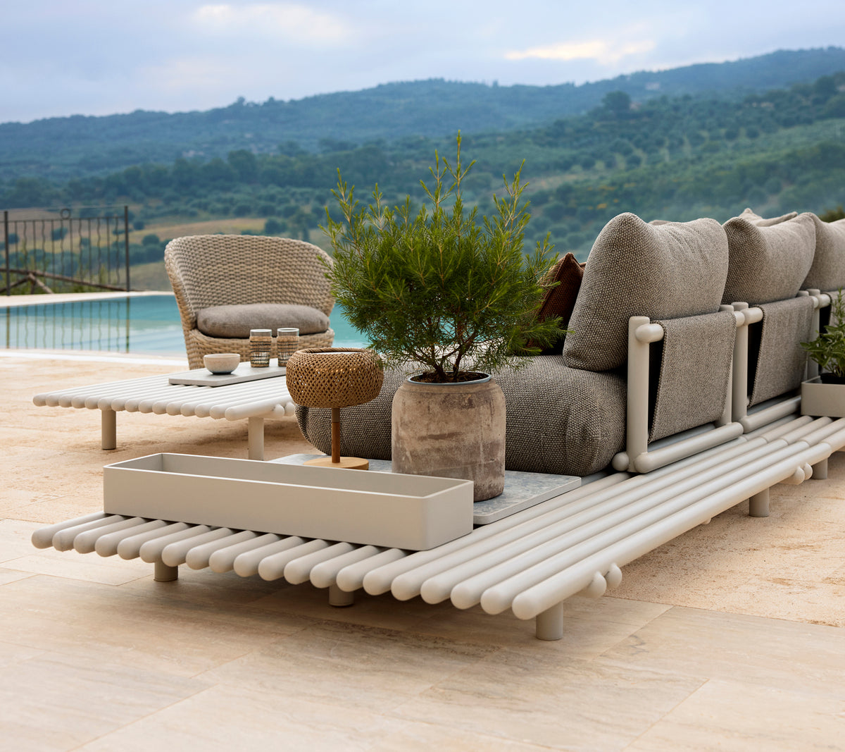 Cane-line Sticks platform, corner sofa - Scandinavian outdoor furniture ...